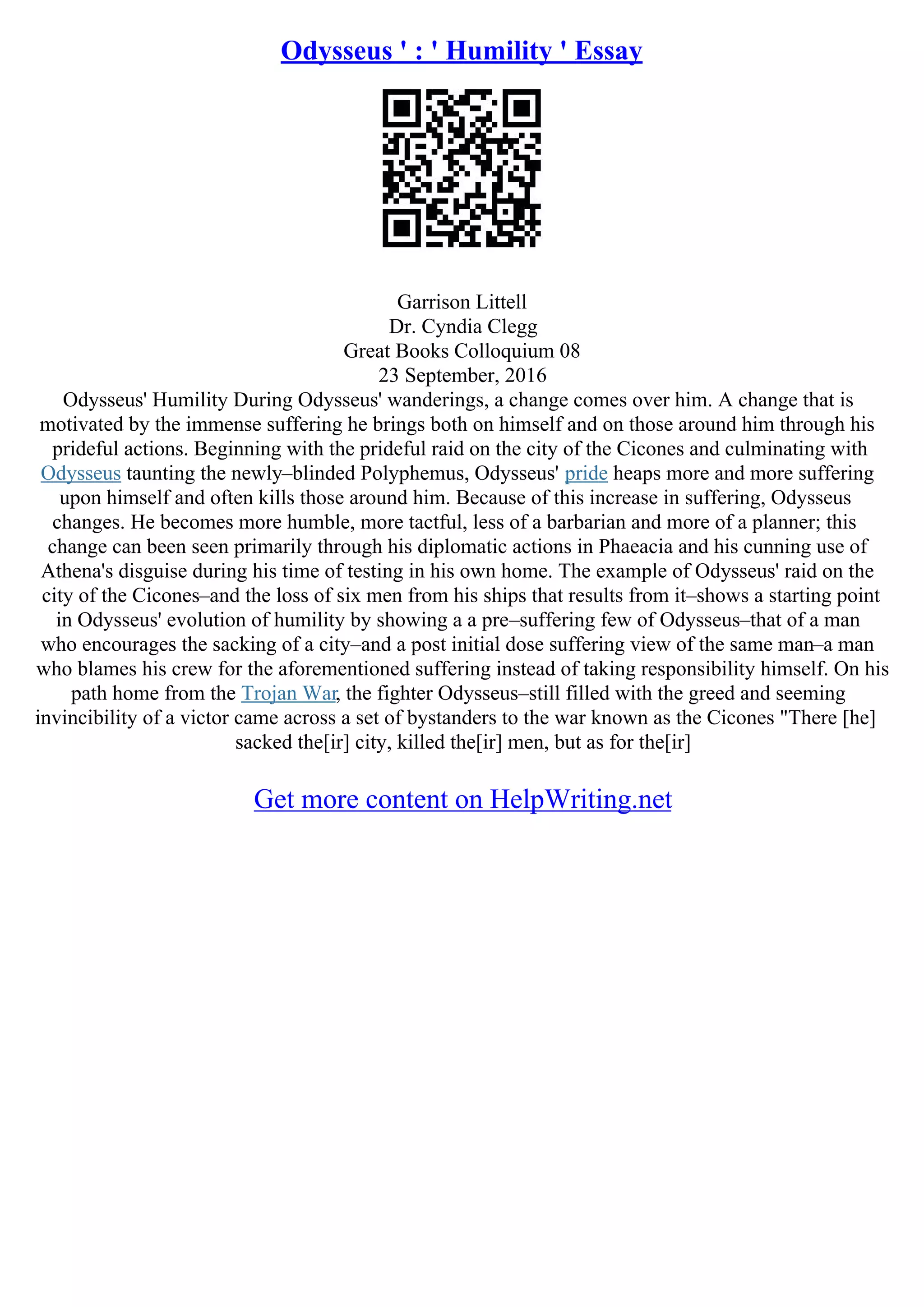 Humility Essay | PDF