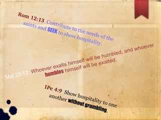 The CULTURE of Humility & Hospitality of Jews & Christians | PPT