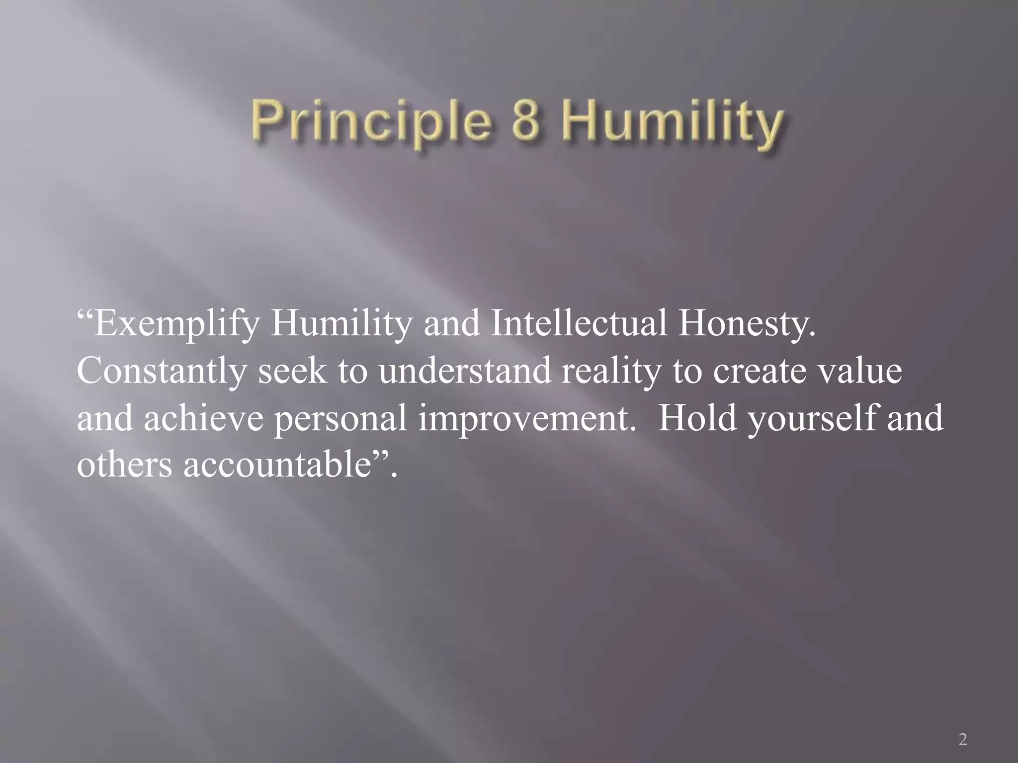 Humility presentation | PPTX