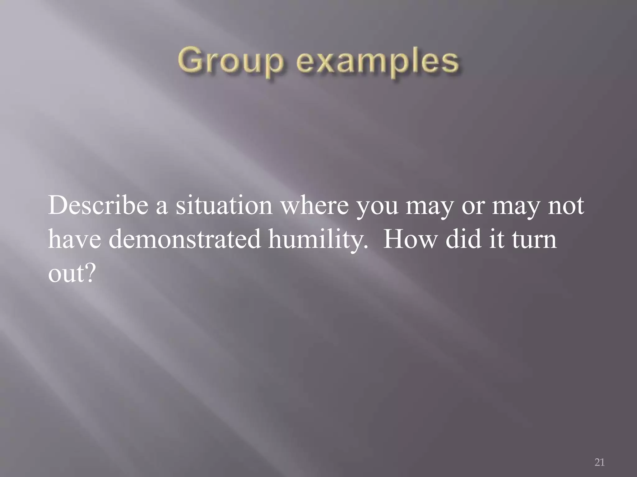 Humility presentation | PPTX