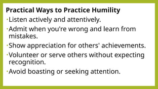 HUMILTY PPT quality to always cherish and keep | PPTX