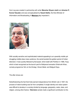 India’s First TV Serial ‘Hum Log’ with 154 Episodes | PDF