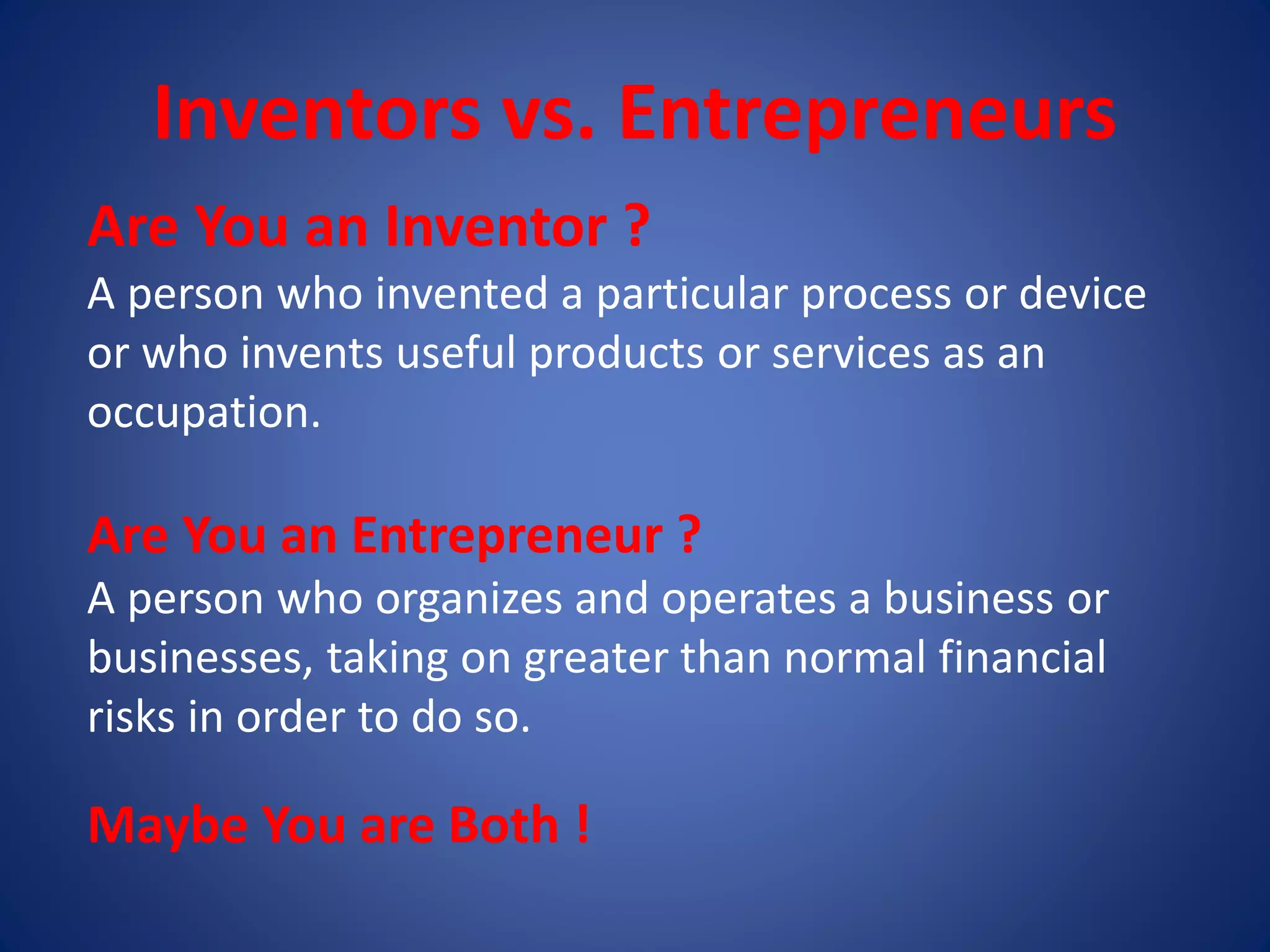 Help for Inventors & Entrepreneurs | PPTX