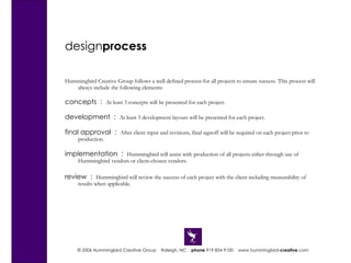 Hummingbird Creative Group Portfolio | PPT