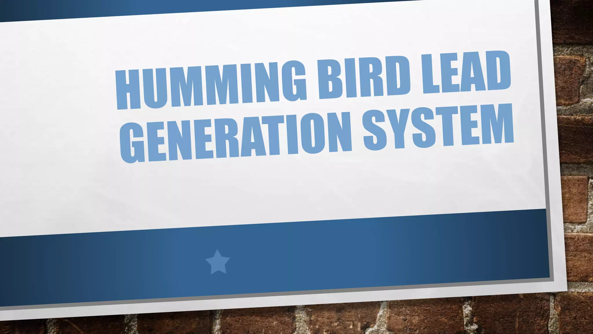 Humming bird lead generation system plr before and after | PPTX