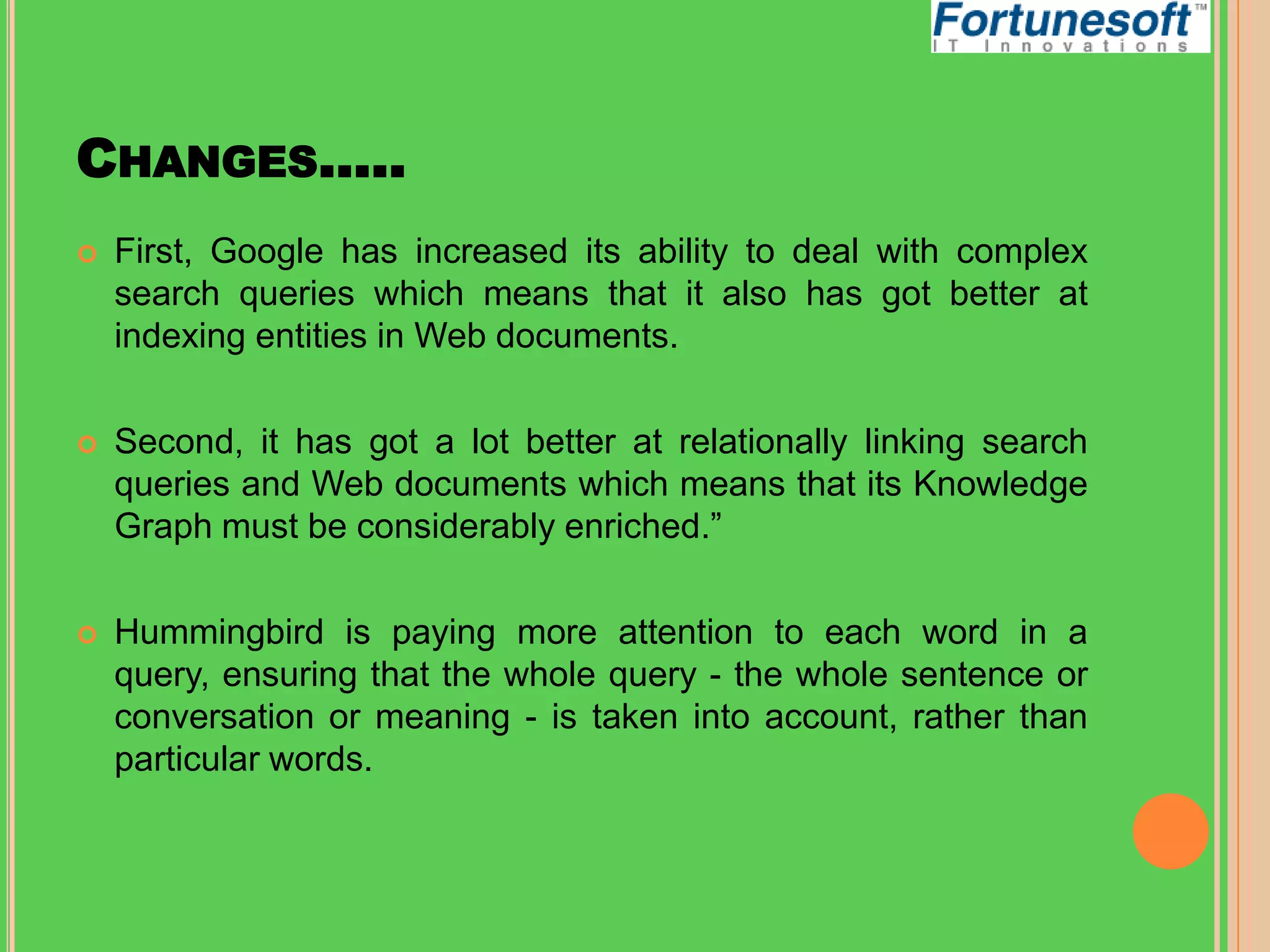 Humming bird update ppt | PPTX | Search | Internet