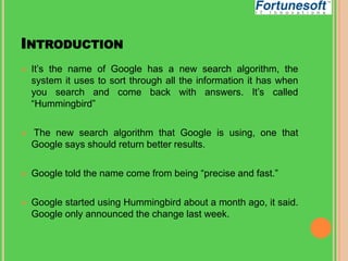 Humming bird update ppt | PPTX | Search | Internet