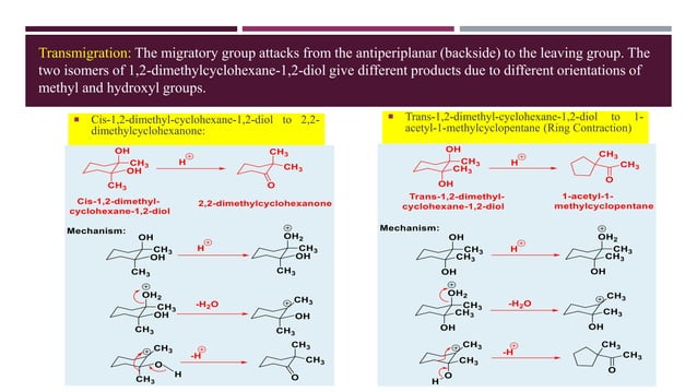 Pinacol pinacolone rearrangement ppt. | PPTX | Chemistry | Science
