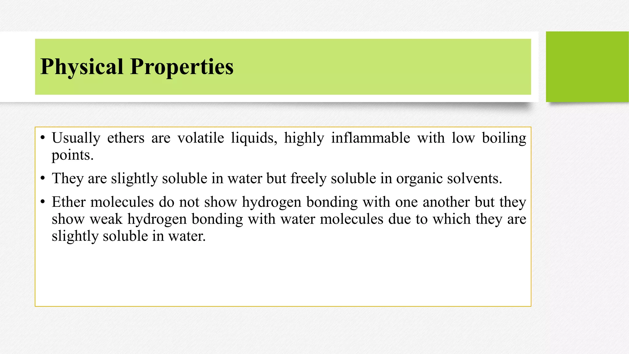 Ethers - INTRODUCTION, NOMENCLATURE, PREPARATION.PROPERTIES AND ...
