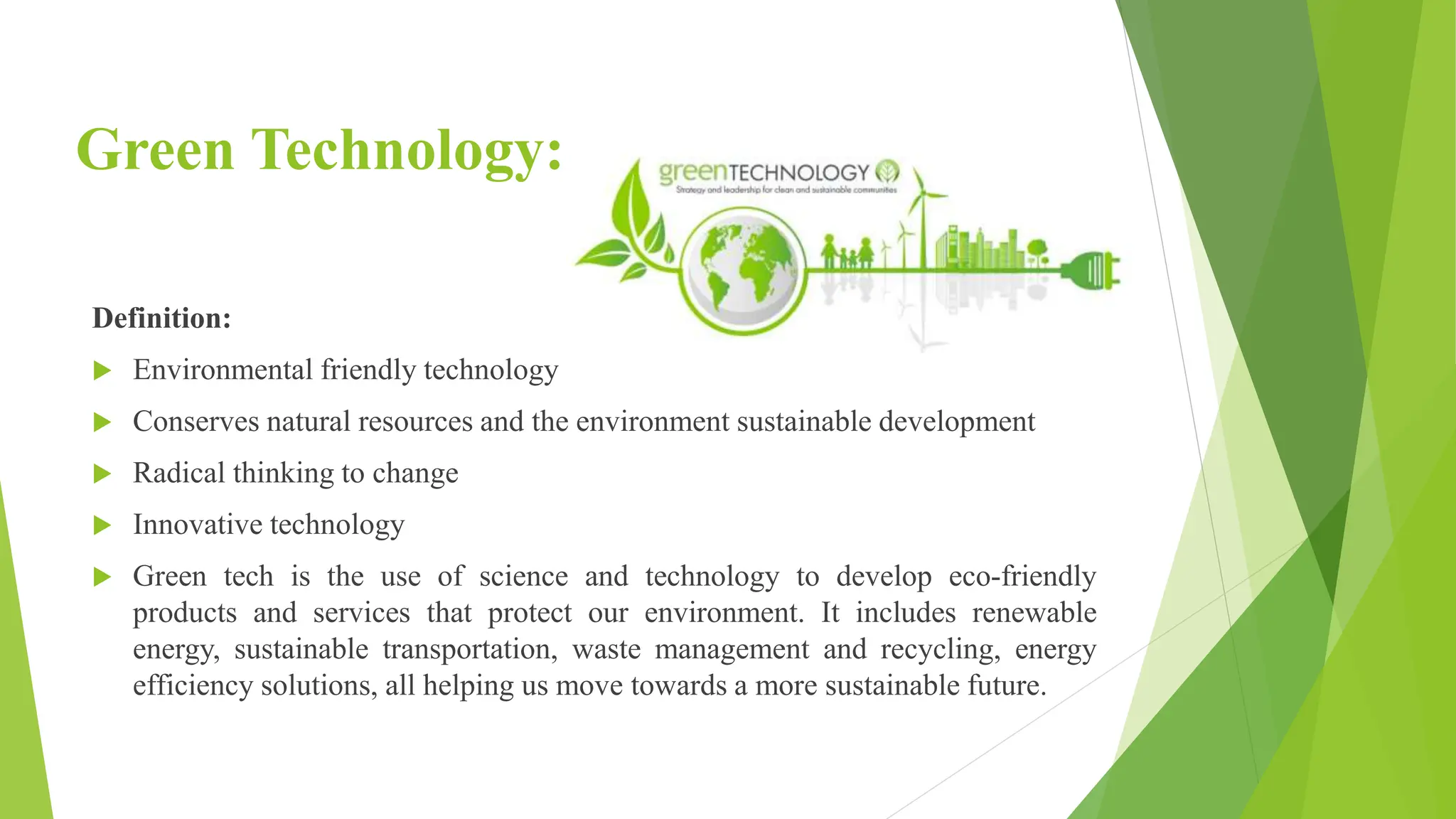 Green Technology and Sustainable Development | PPTX