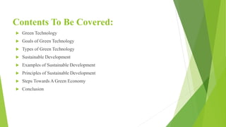Green Technology and Sustainable Development | PPTX