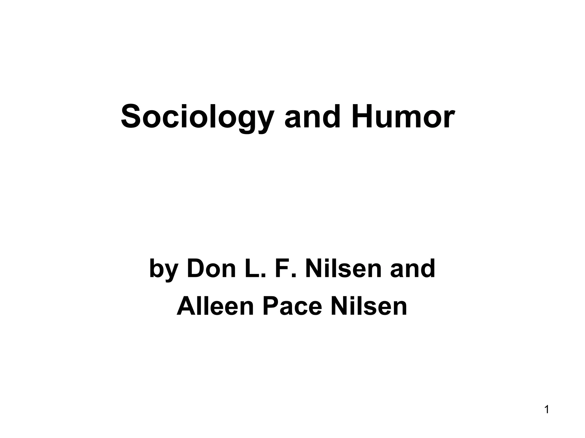 Sociology and Humor | PPT
