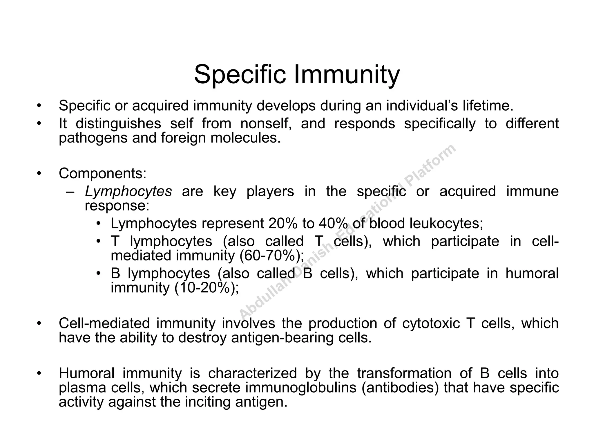 Humoral and cell mediated immunity, Educational Platform.pptx