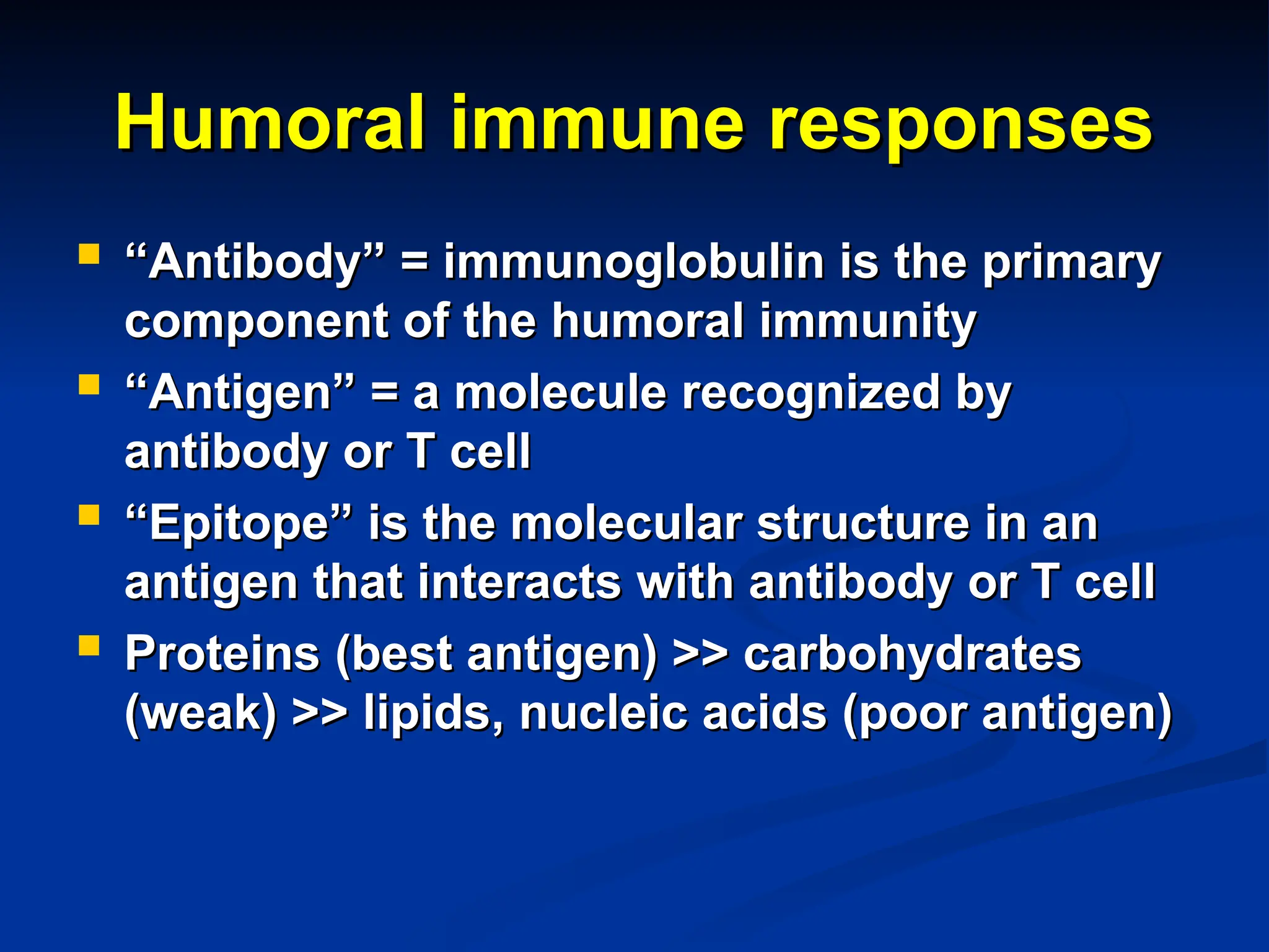 HUMORAL IMMUNITY PRESENTATION IN IMMUNOLOGY | PPT