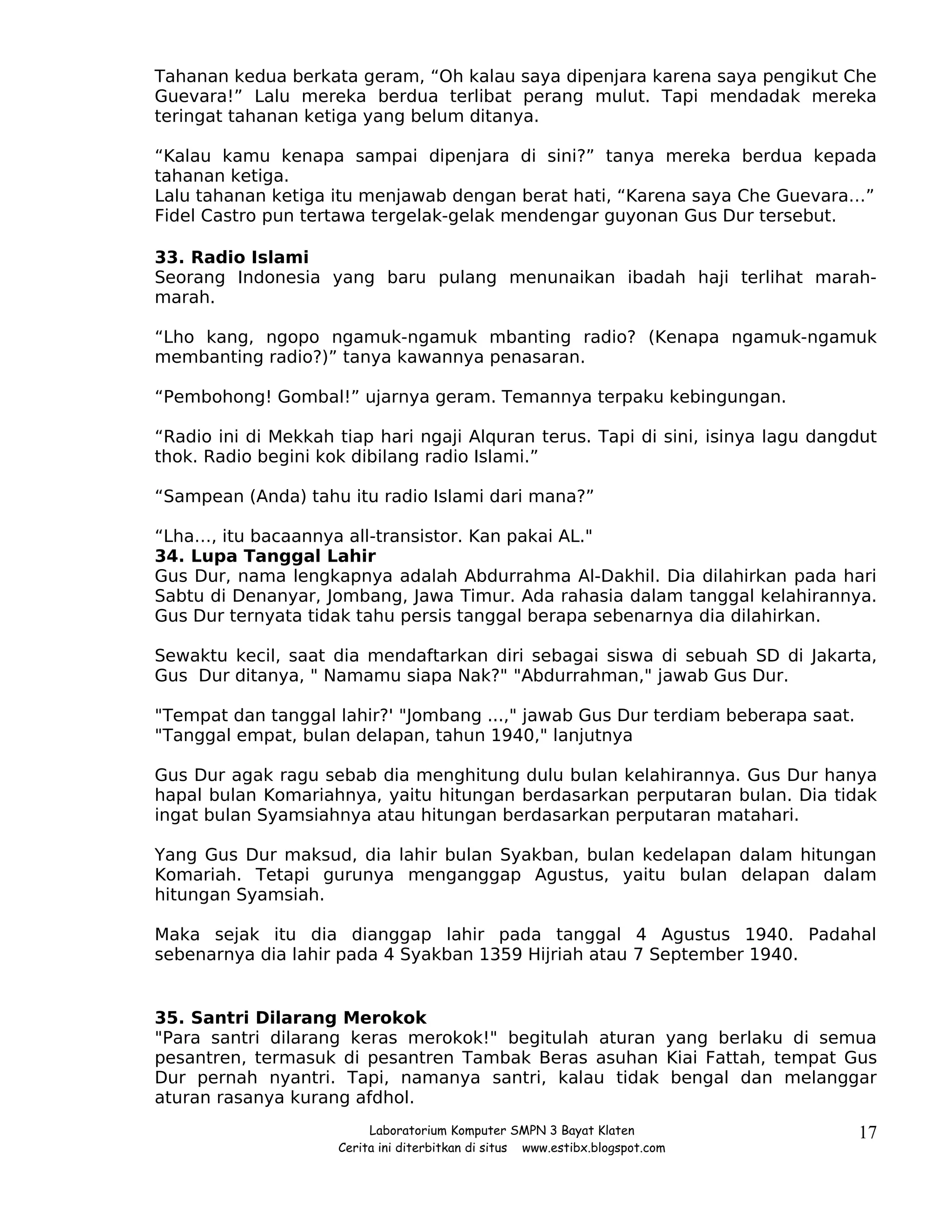 Humor gusdur lengkap | PDF