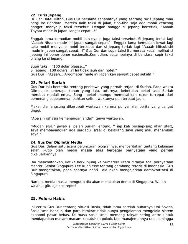 Humor gusdur lengkap | PDF