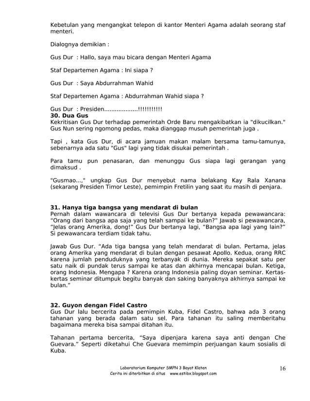 Humor gusdur lengkap | PDF