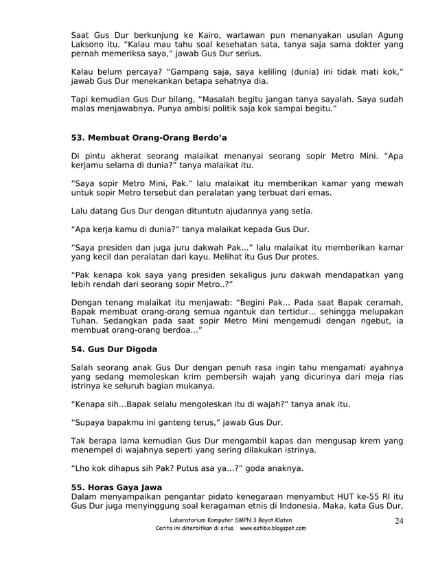 Humor gusdur lengkap | PDF