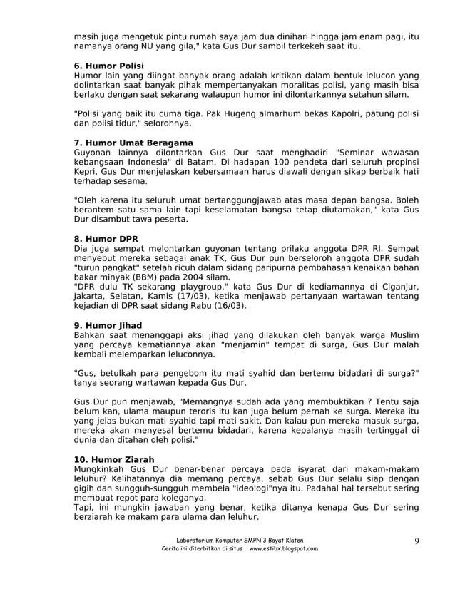 Humor gusdur lengkap | PDF