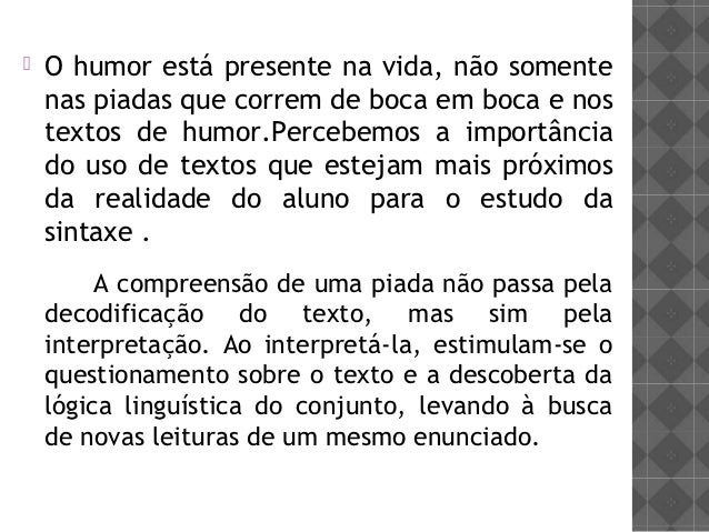 Humor na sala de aula (apresentação)