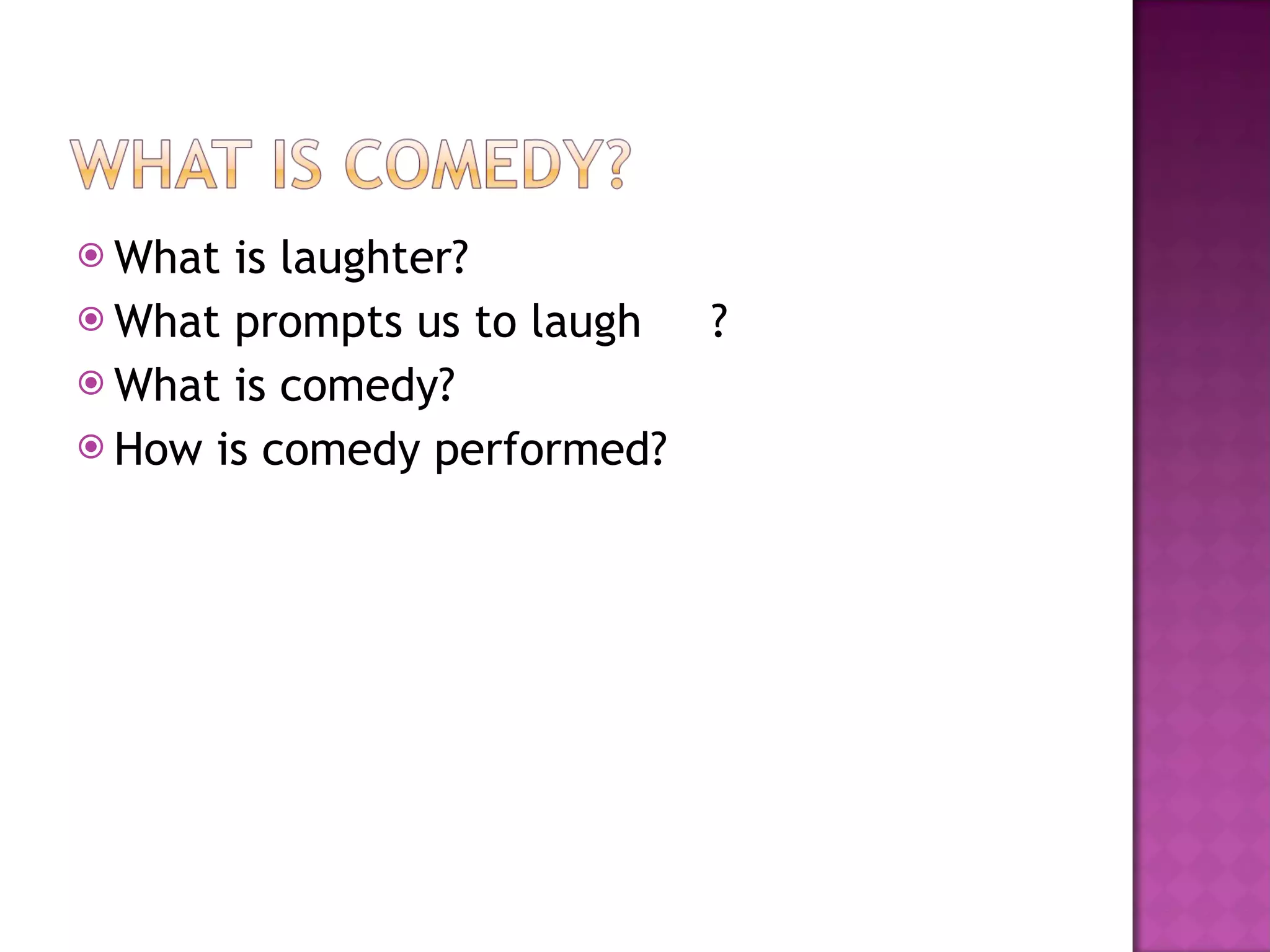 Humour Comedy Unit | PPT