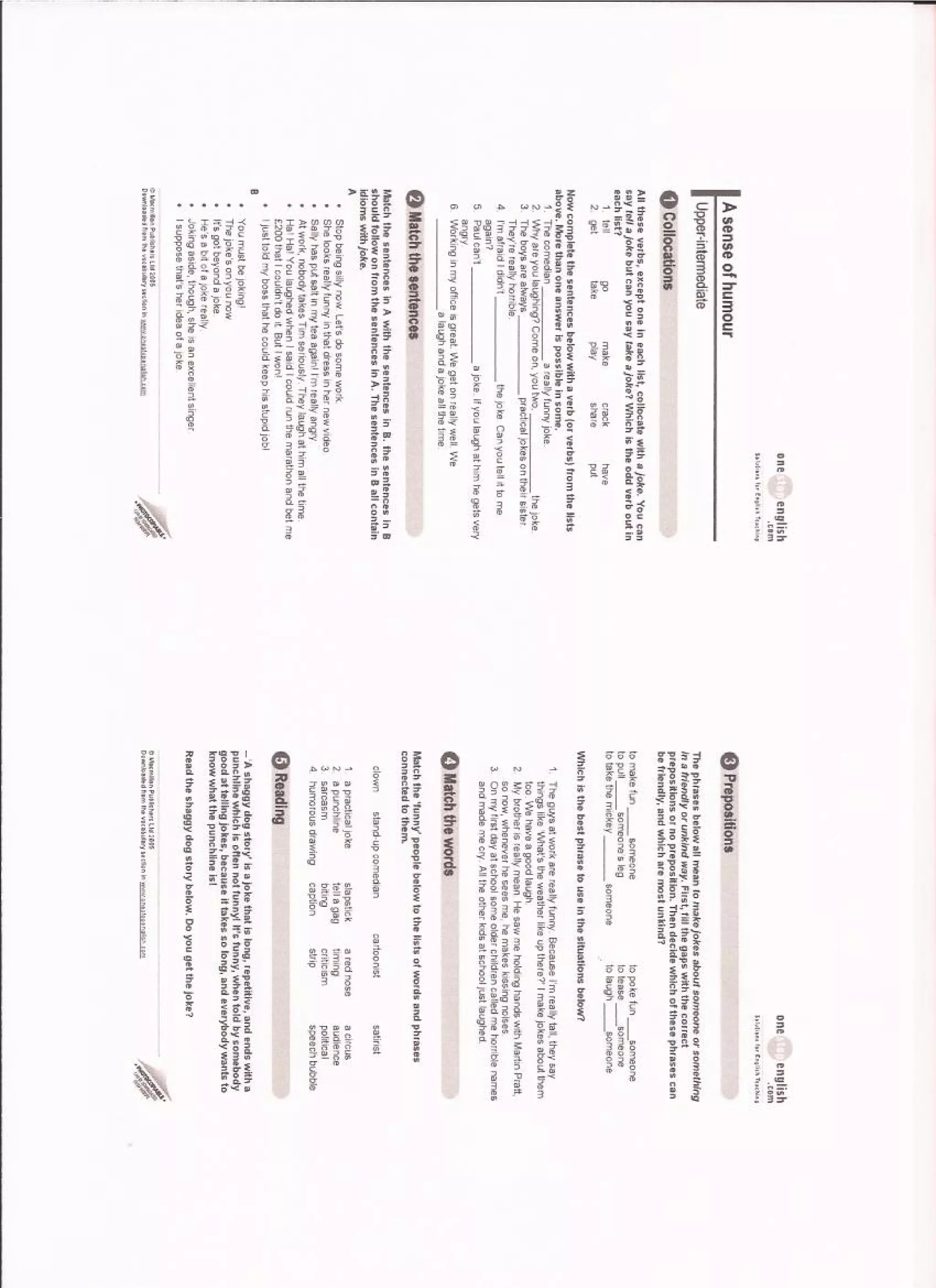 Humour worksheet 1 | PDF