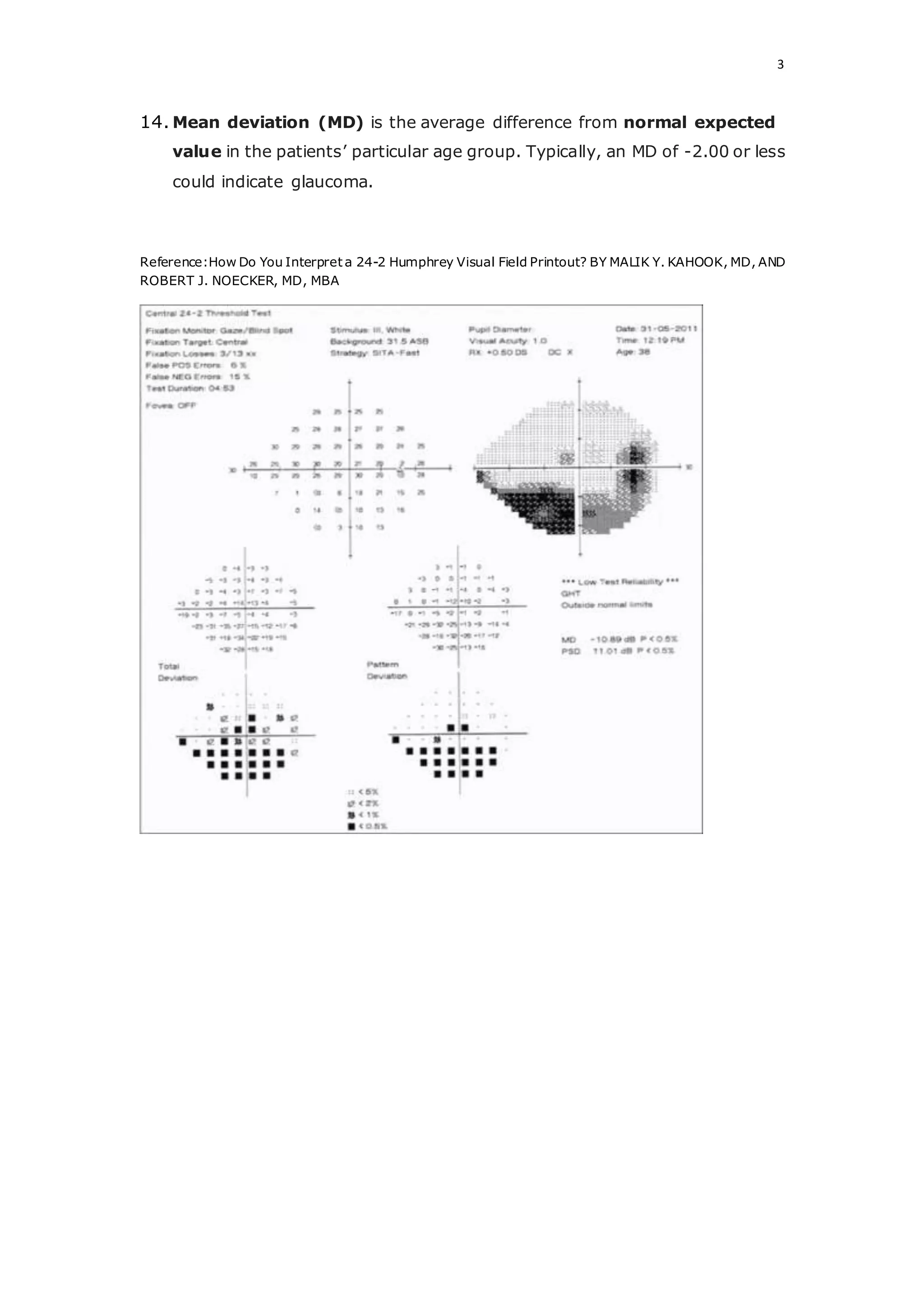 Humphry visual field analysis | DOCX