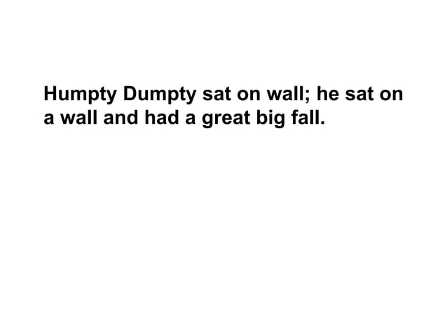 Humpty Dumpty Sat On A Wall | PPT