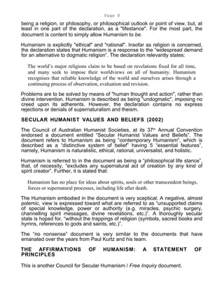 HUMANISM – RELIGION OR LIFE STANCE? A CRITICAL AND PROVOCATIVE ANALYSIS ...
