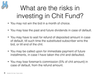 Humsafar Chit Fund Private Limited | Chit Fund | PDF