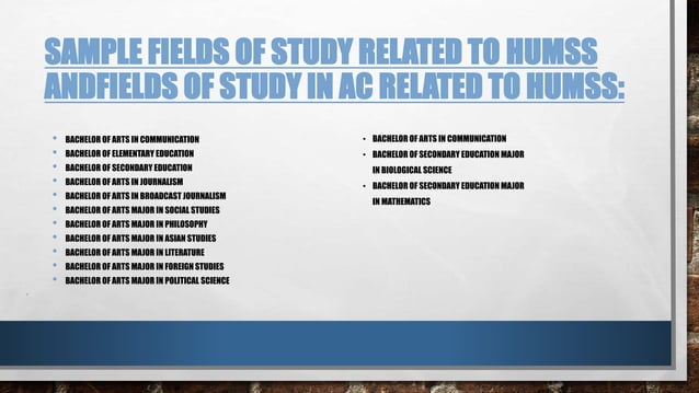 Humss | PPTX | Undergraduate Education | College Education