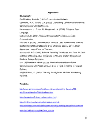 Communication Barrier of Hearing Impaired Students | DOCX