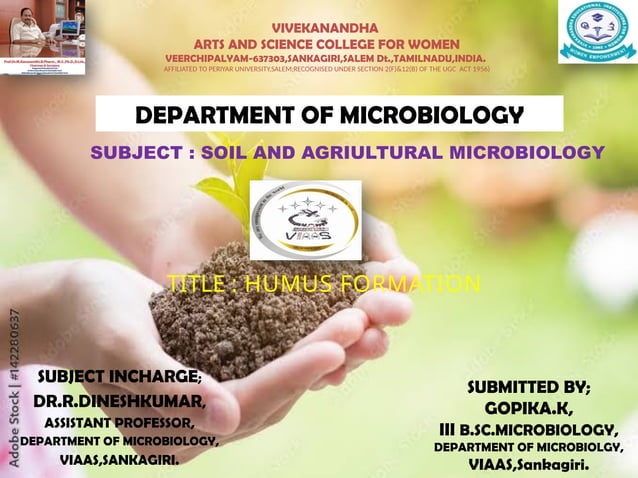 HUMUS FORMATION.pptx soil and agricultural microbiology | PPTX