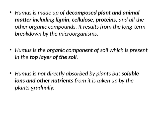 HUMUS FORMATION.pptx soil and agricultural microbiology | PPTX
