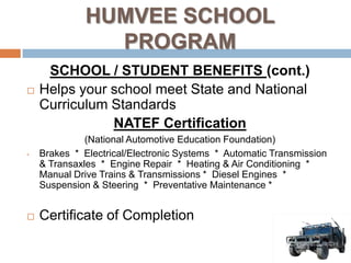 Humvee School Program For Educators | PPTX