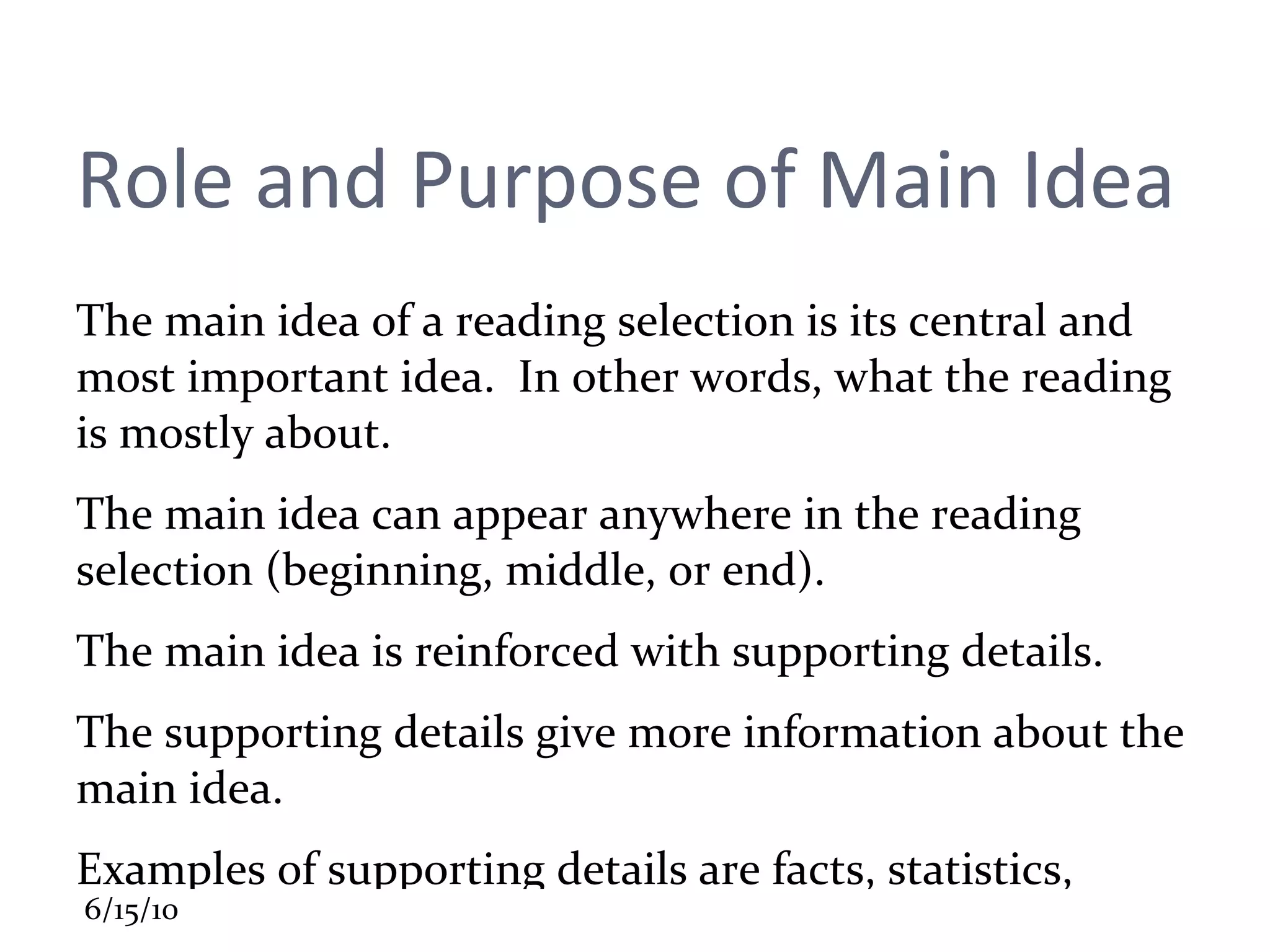 H:\understanding main idea1 | PPT