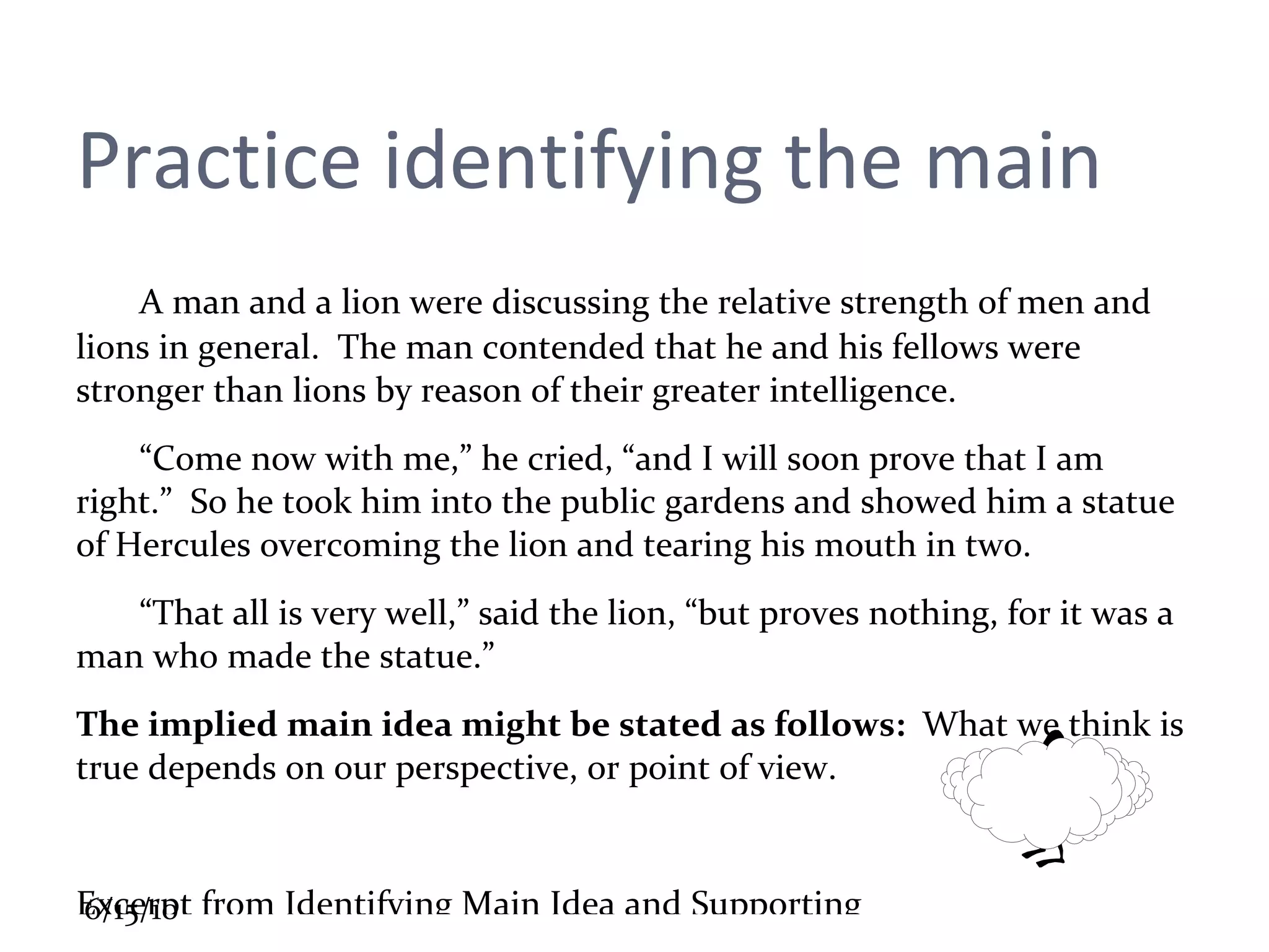 H:\understanding main idea1 | PPT