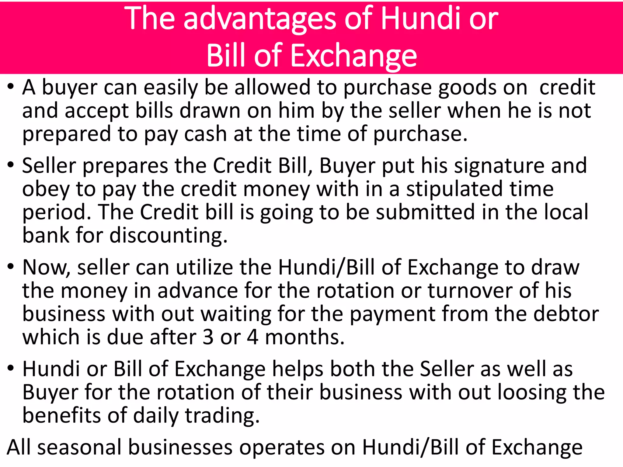 Hundi, bill of exchange VIVA VVIT | PPTX