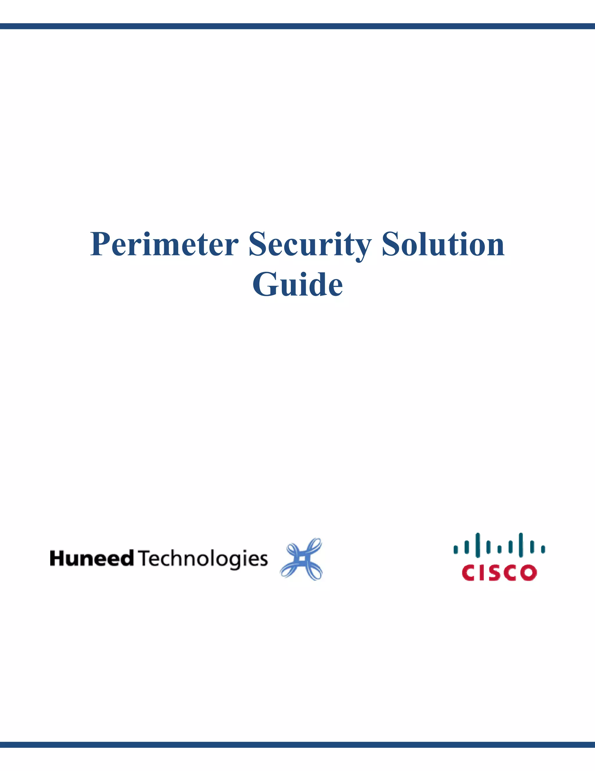 Huneed-Cisco Perimeter Security Solution Guide | PDF