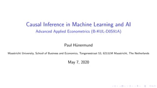 Hunermund causal inference in ml and ai | PPT