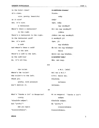 Learn Hungarian - FSI Basic Course (Part 1) | PDF