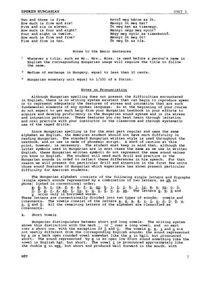 Learn Hungarian - FSI Basic Course (Part 1) | PDF