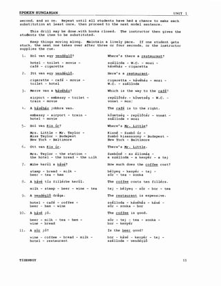 Learn Hungarian - FSI Basic Course (Part 1) | PDF