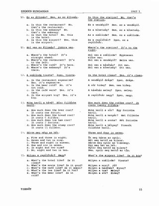 Learn Hungarian - FSI Basic Course (Part 1) | PDF