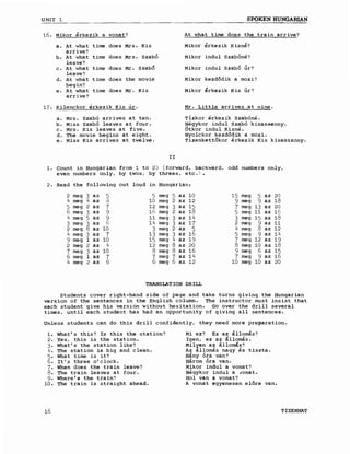 Learn Hungarian - FSI Basic Course (Part 1) | PDF