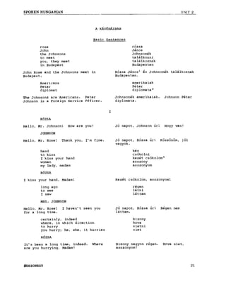 Learn Hungarian - FSI Basic Course (Part 1) | PDF