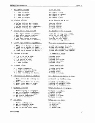 Learn Hungarian - FSI Basic Course (Part 1) | PDF