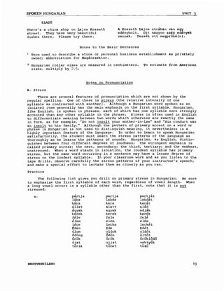 Learn Hungarian - FSI Basic Course (Part 1) | PDF