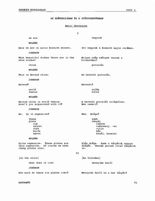 Learn Hungarian - FSI Basic Course (Part 1) | PDF