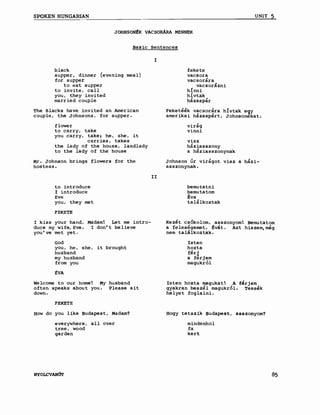 Learn Hungarian - FSI Basic Course (Part 1) | PDF